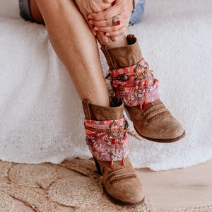 Boho ADJUSTABLE BOOT CUFFS - Tribal Ankle Covers for Casual Wear and ...