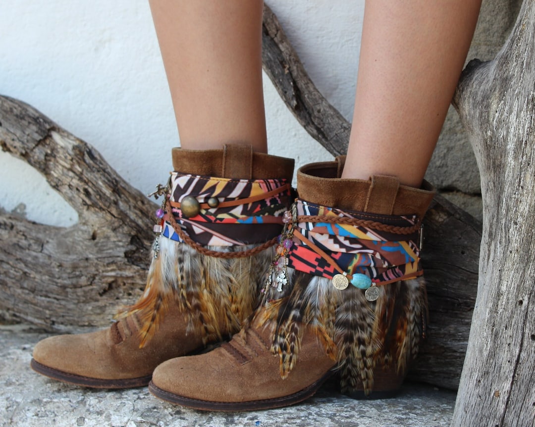 Decorative Boot Covers, Western Style Boot Ankle Wraps, Multicolor ...