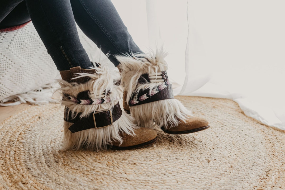 Boot Cuffs Western Native American Boot Wrap With Leather - Etsy