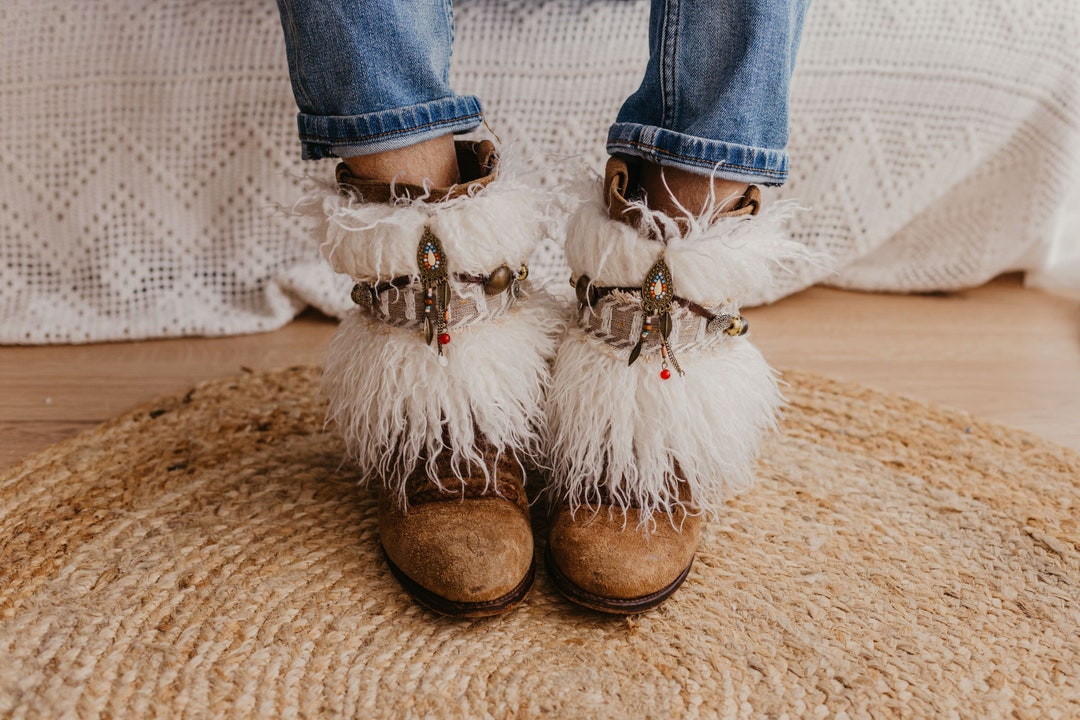 Faux Fur Ankle Boot Wrap, Etnic Boot Covers, Boho Boot Accessories ...