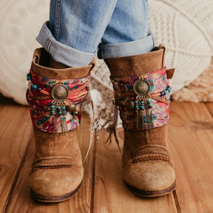 Bohemian Boot Cuffs, Feather Boot Covers, Boot Wraps, Boot Sleeves ...