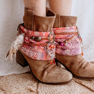 Boho ADJUSTABLE BOOT CUFFS - Tribal Ankle Covers for Casual Wear and ...