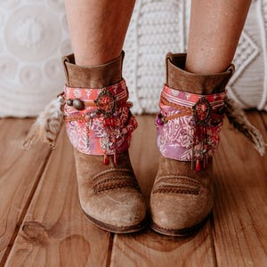 Boho ADJUSTABLE BOOT CUFFS - Tribal Ankle Covers for Casual Wear and ...