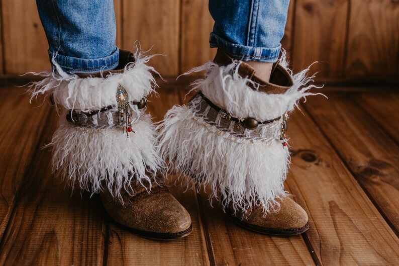 Faux Fur Ankle Boot Wrap Etnic Boot Covers Boho Boot - Etsy