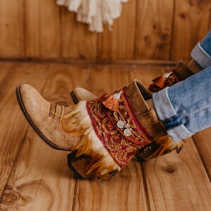 Boho Feather Cuffs With Buckles, Vintage Ankle Wrap, Hippie Boot Belt ...