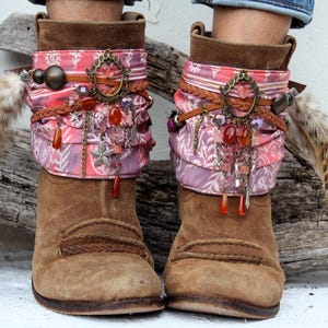 Boho ADJUSTABLE BOOT CUFFS - Tribal Ankle Covers for Casual Wear and ...
