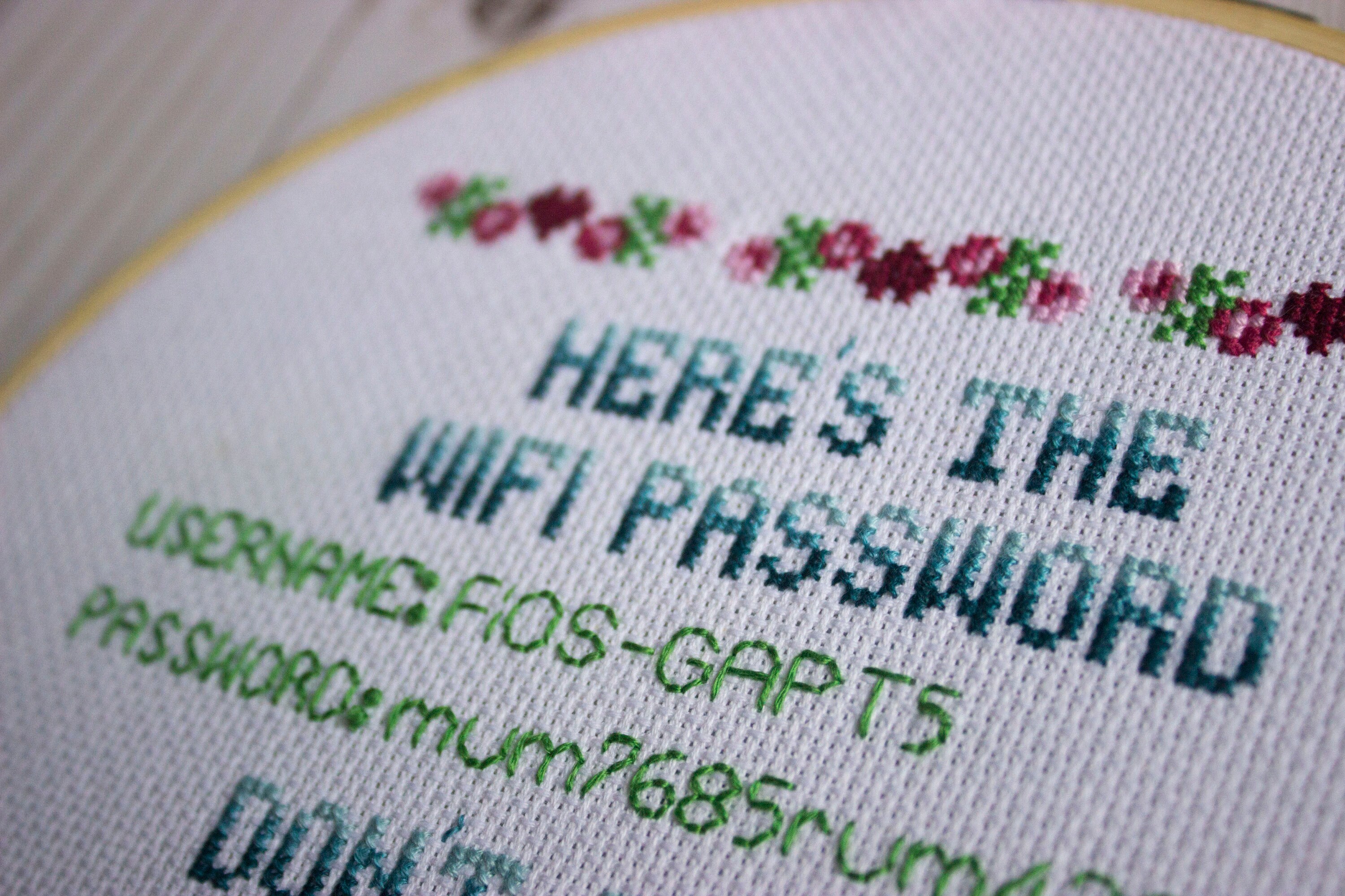 Custom Wifi Password Cross Stitch Pattern Housewarming - Etsy