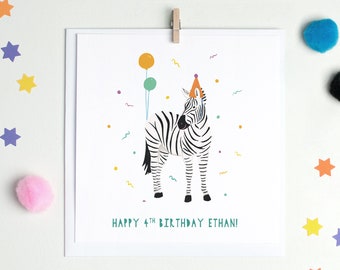 Birthday Zebra | Etsy