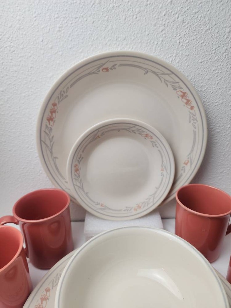 Vintage Corelle Rose 16-pc Dinnerware Set 4-place Setting. - Etsy