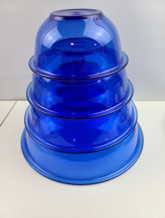 Vintage Pyrex Cobalt Blue 4 Pc. Mixing/nesting Bowls 322 323 - Etsy