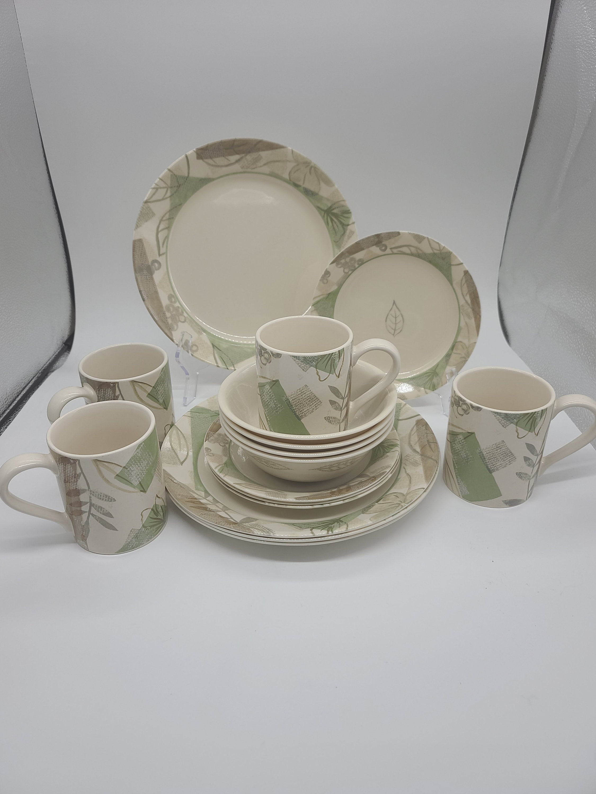 Corelle Impressions Textured Leaves Dinnerware 16-pc Set - Etsy
