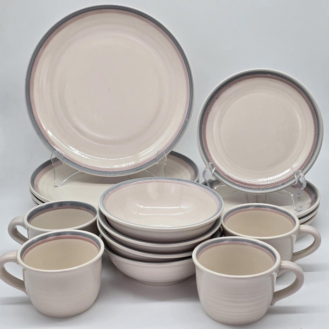 Pfaltzgraff Aura Pink 16-pc Dinnerware Set 1990's - Etsy