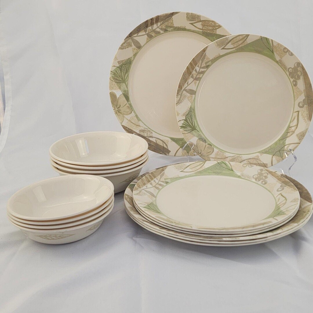 Corelle Impressions Textured Leaves Dinnerware 16-pc Set - Etsy
