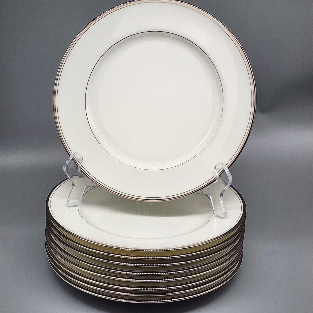 NEW - Mikasa Gothic Platinum 8-inch Salad/luncheon Plates Set of 9-pc ...