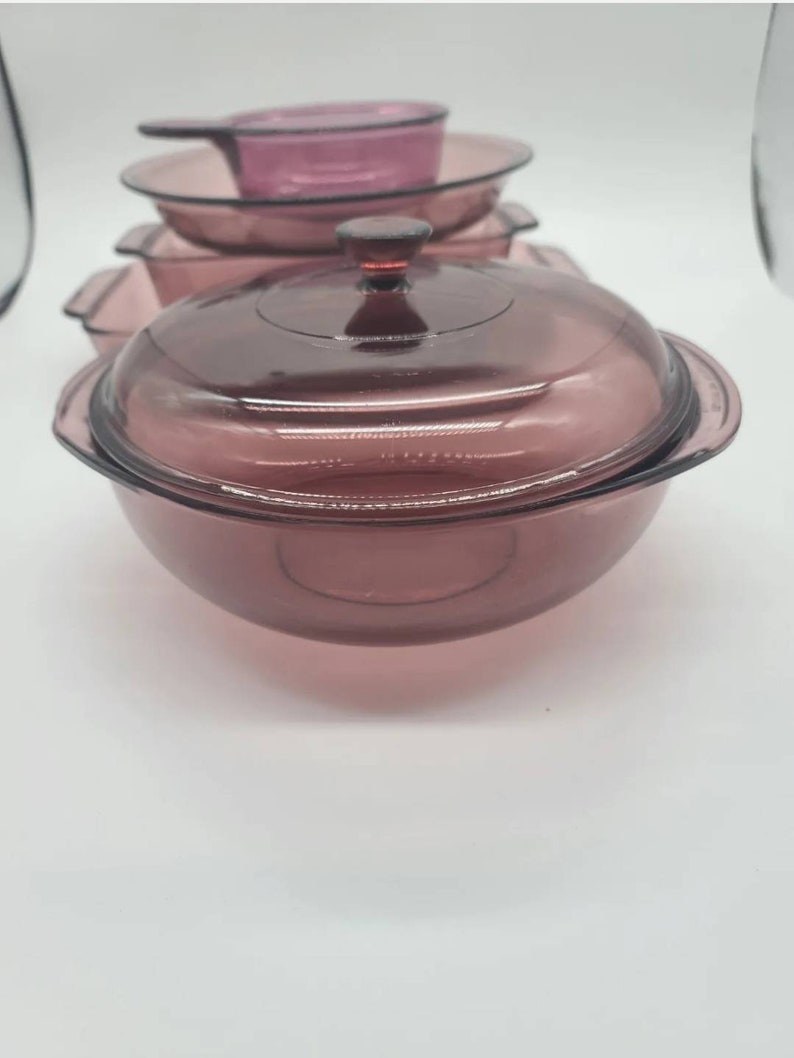 Pyrex Cranberry Bake Cook Ware Lot of 6-pc. Casserole, Baking Dish, Pie ...