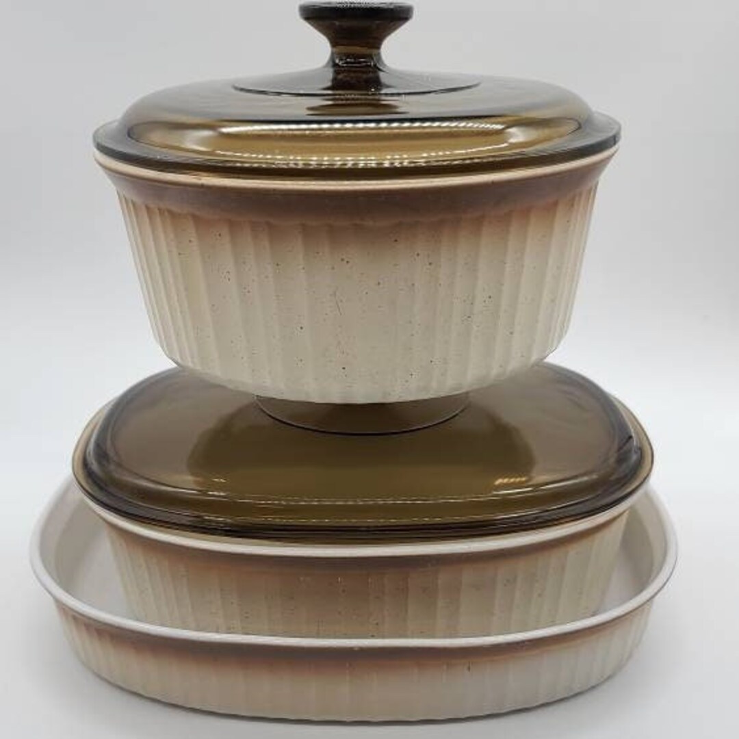 Corning Ware French Bisque Casserole Ovenware Lot of 5pc F-4-B/F-2-B /F ...