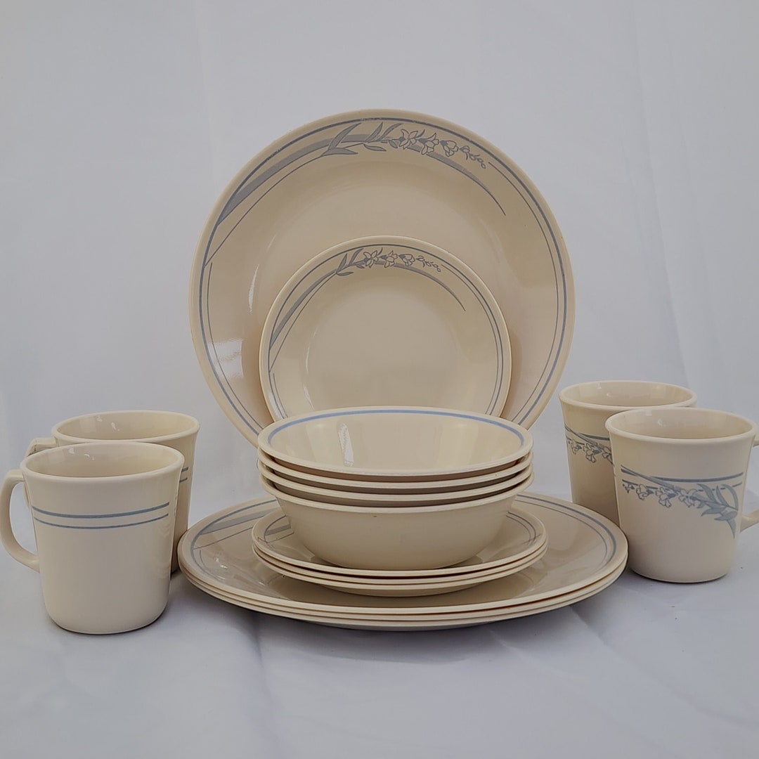 Corelle Blue Lily 16-pc Dinnerware Set 4- Places Setting - Etsy