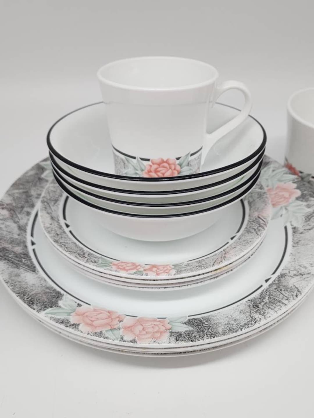 Corelle Silk & Roses 16-piece Dinnerware Set - Etsy