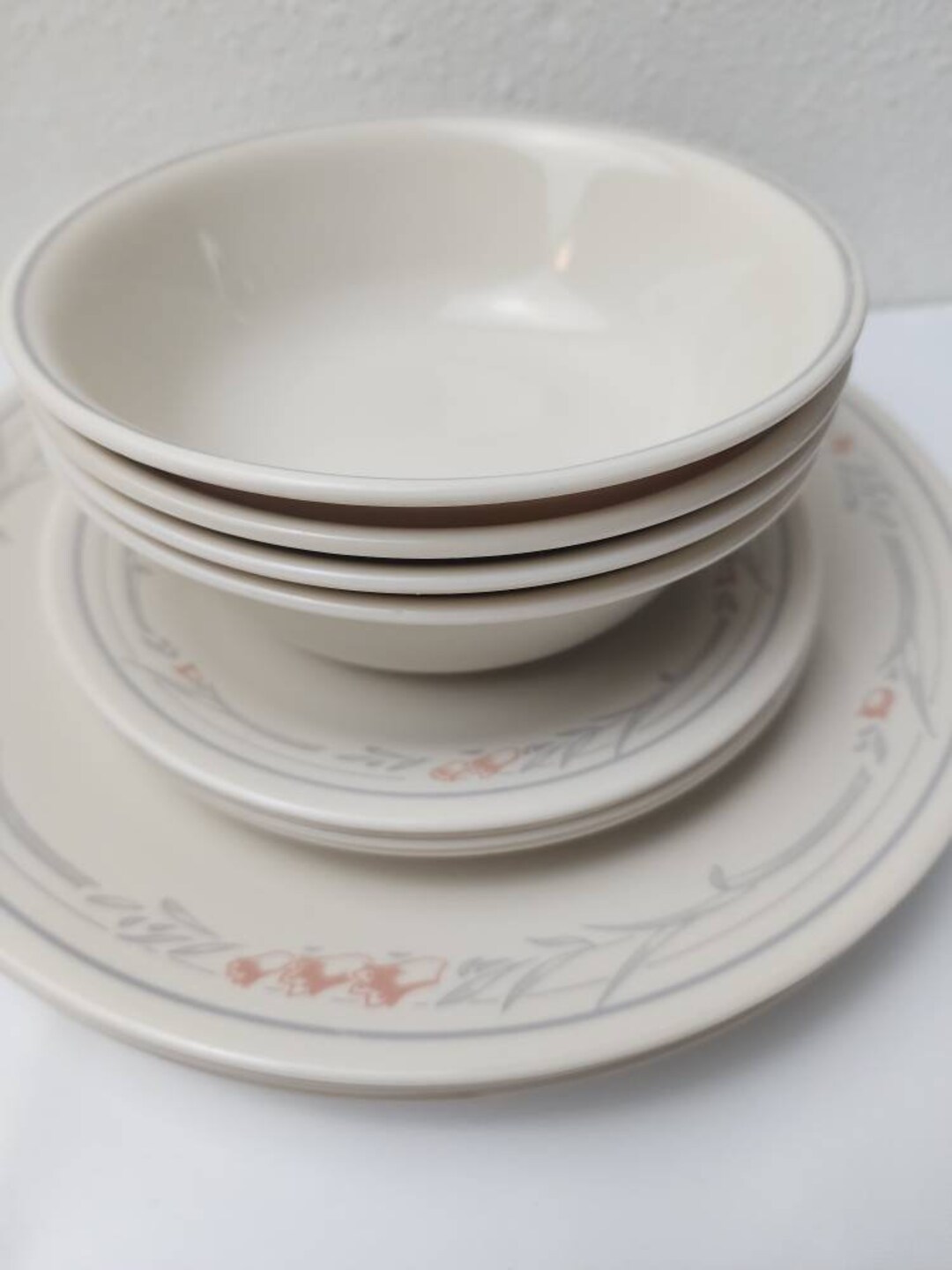 Vintage Corelle Rose 12-pc Dinnerware Set 4-place Setting. - Etsy