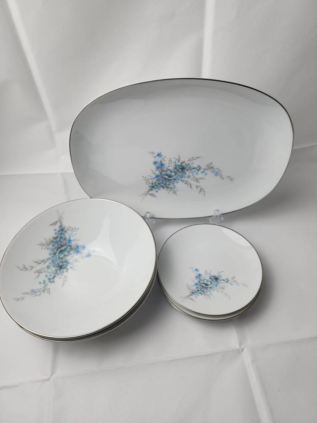 Noritake 7-pc Porcelain China Sonnet W/ Platinum Rim Servers - Etsy