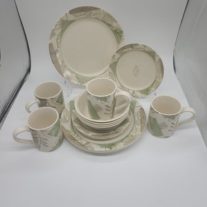 Corelle Impressions Textured Leaves Dinnerware 16-pc Set - Etsy