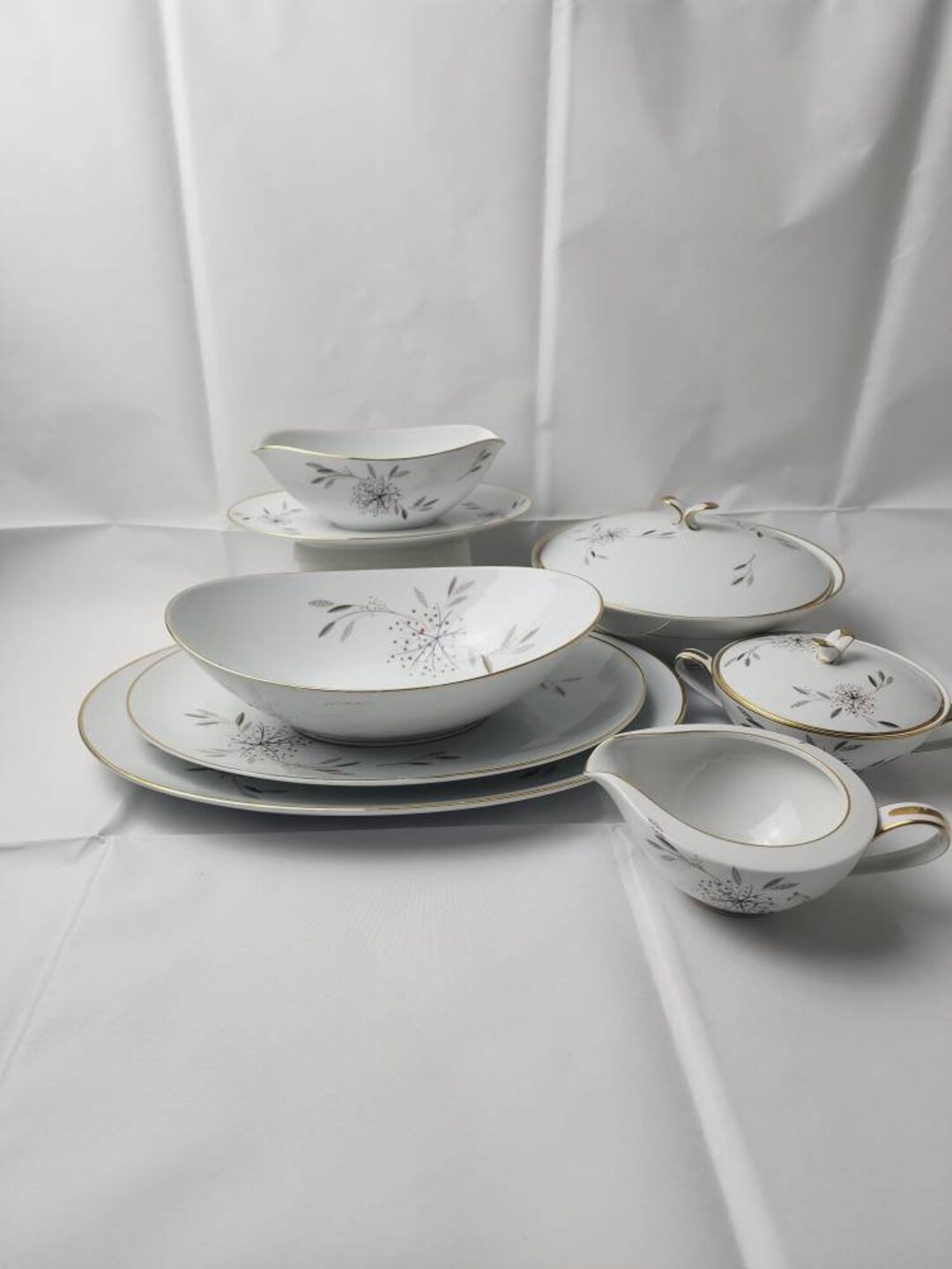 Noritake Helene Gold Rim Table Servers Set 7-pc Server Set 1950's - Etsy