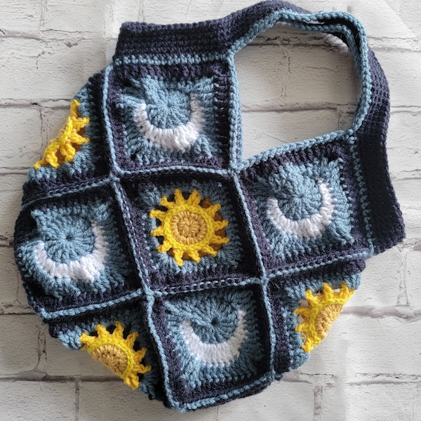 Crochet Granny Square Sun and Moon - Etsy