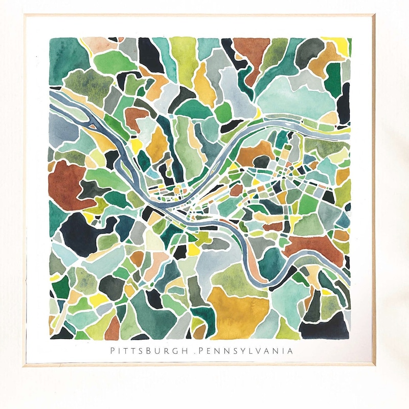 Pittsburgh Pa Map Wall Art - Etsy