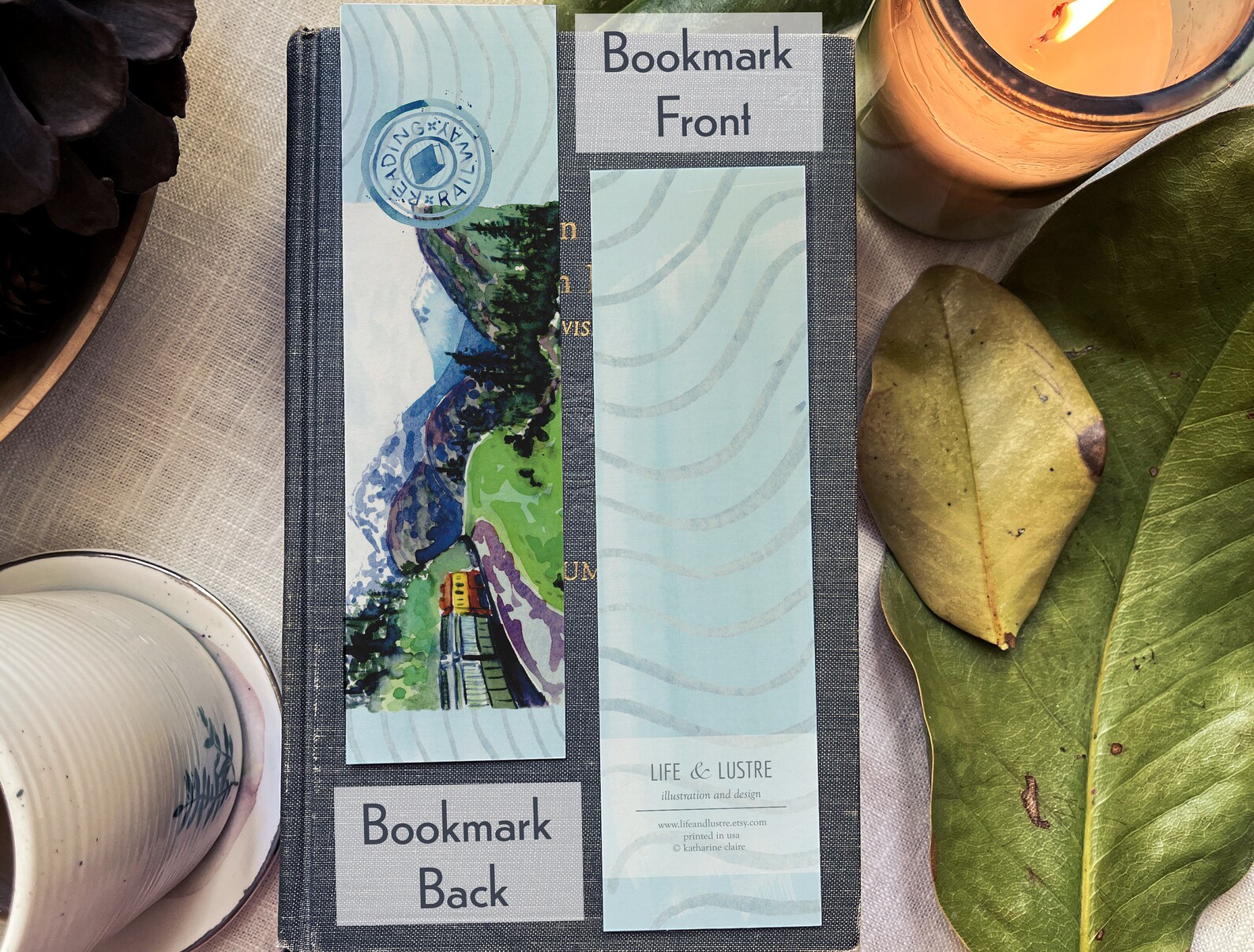 Train & Mountain Bookmark | Gift for Booklovers | Travel Inspired ...