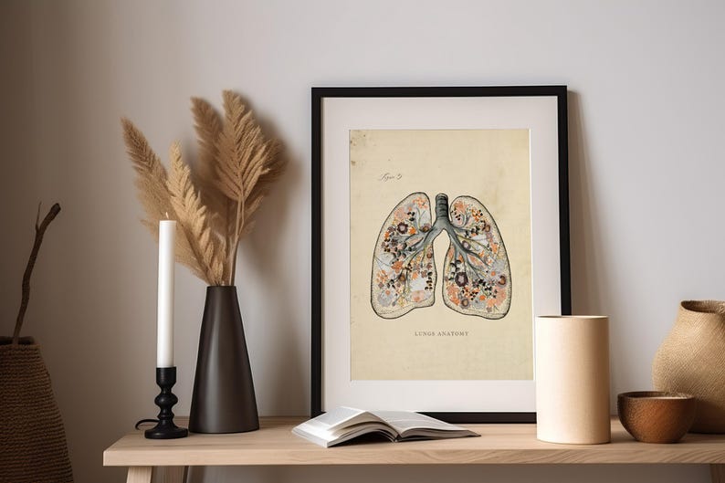 Moody Anatomy of the Lungs With Floral Tree | Elegant Halloween Decor ...