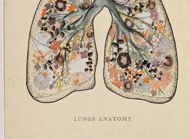 Moody Anatomy of the Lungs With Floral Tree | Elegant Halloween Decor ...