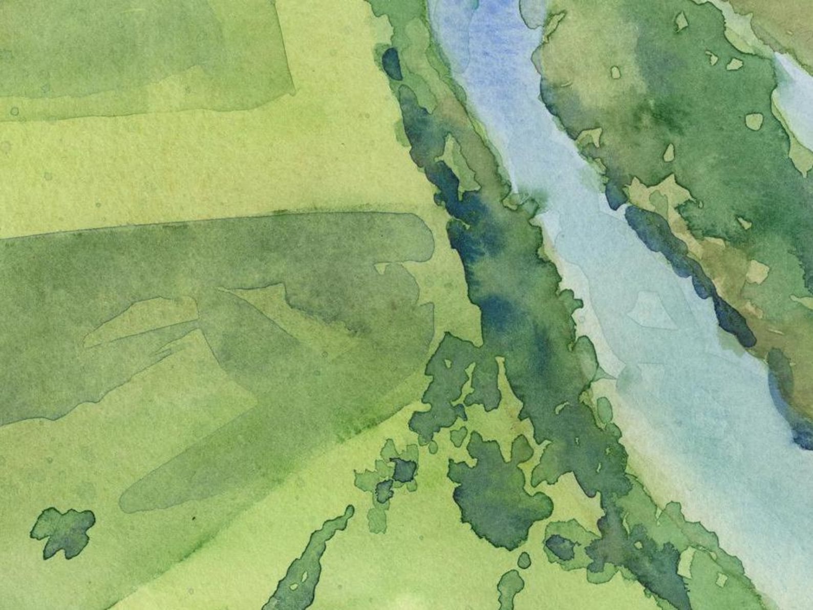 Tennessee Abstract Aerial Art | Minimalist River Landscape Painting ...