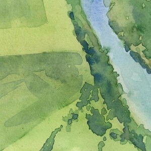 Tennessee Abstract Aerial Art | Minimalist River Landscape Painting ...