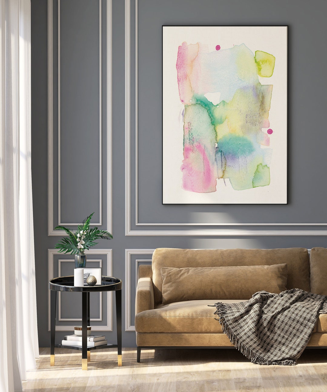 Modern Abstract Watercolor Print | Traditional Home Decor | Colorful ...