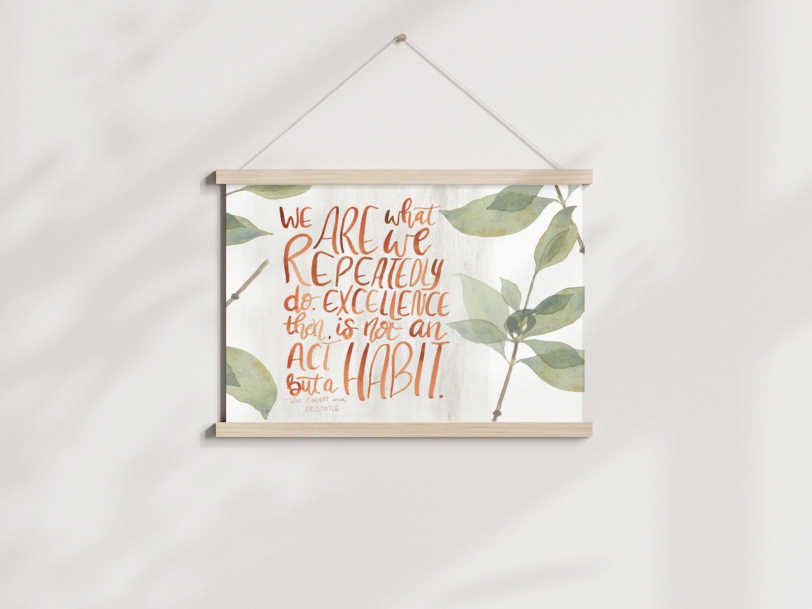 Aristotle Quote Painting | Habits & Excellence Inspirational Saying ...