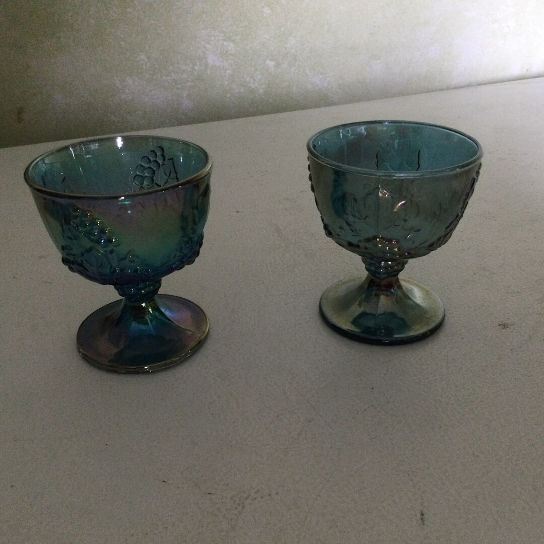 Black Carnival Glass Goblets - Etsy