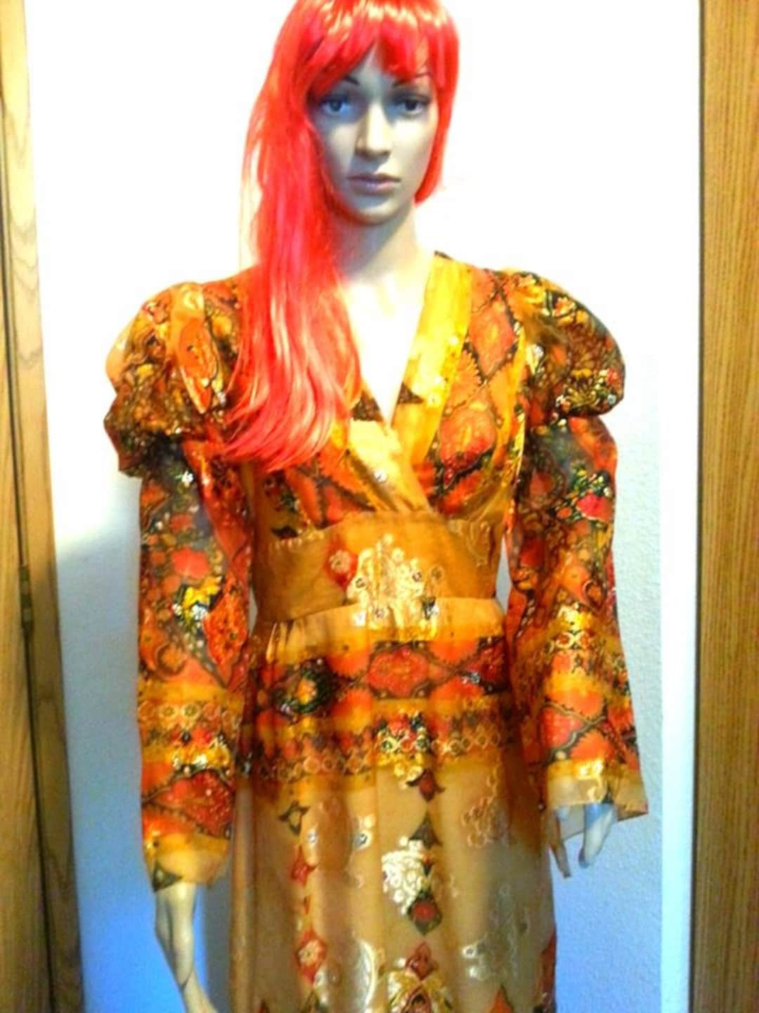 Vintage 1960s David Butler by Pressler Psychedelic Maxi Dress - Etsy UK