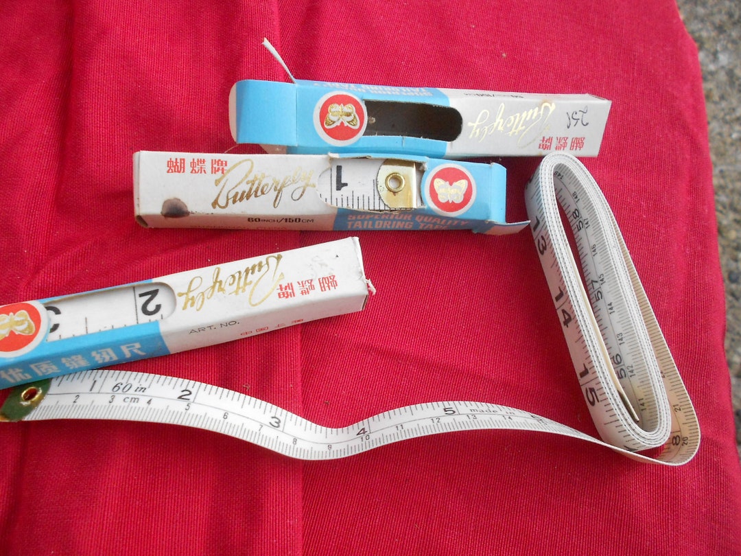 Tape Measure INCHES and CM Vintage French Dressmakers Sewing Butterfly ...