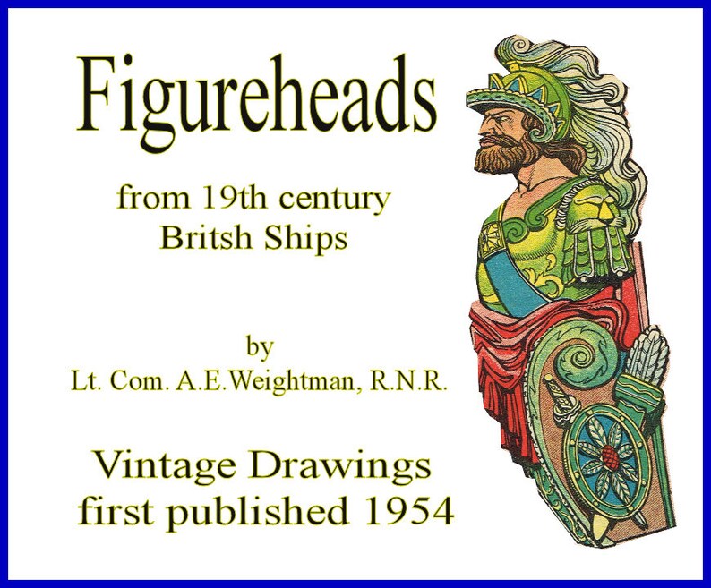 Vintage Drawings of British Naval Ships Figureheads by Lt Com - Etsy