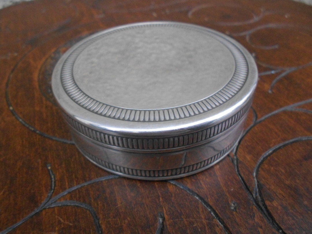 Pill Box Vintage French Dressing Table Silverplated Round Powder Box or ...
