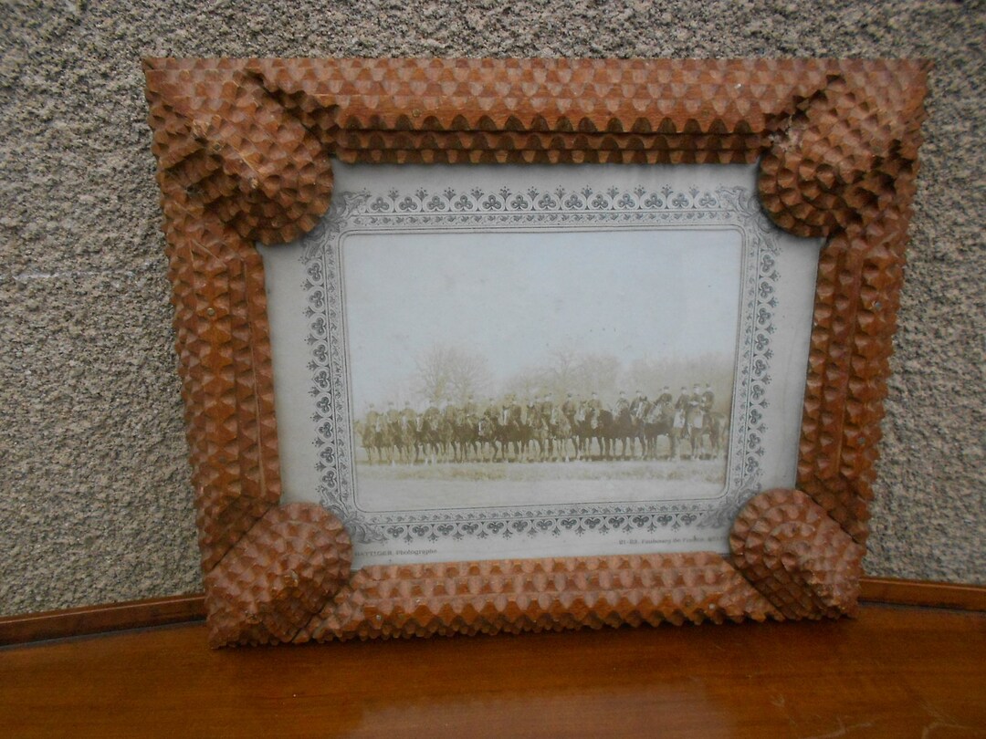 Real Tramp Art Picture or Photo Frame Vintage French From 1920s With ...