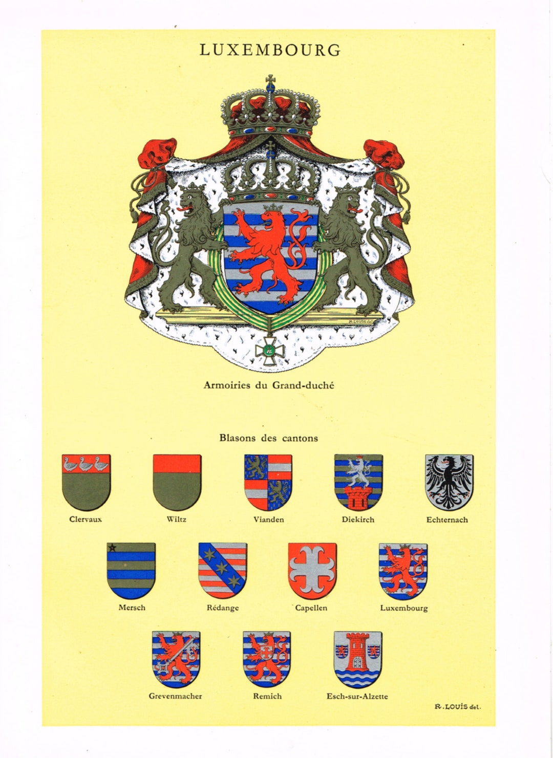 Digital Download, Coat of Arms of Luxemburg and Badges of Its Provinces ...