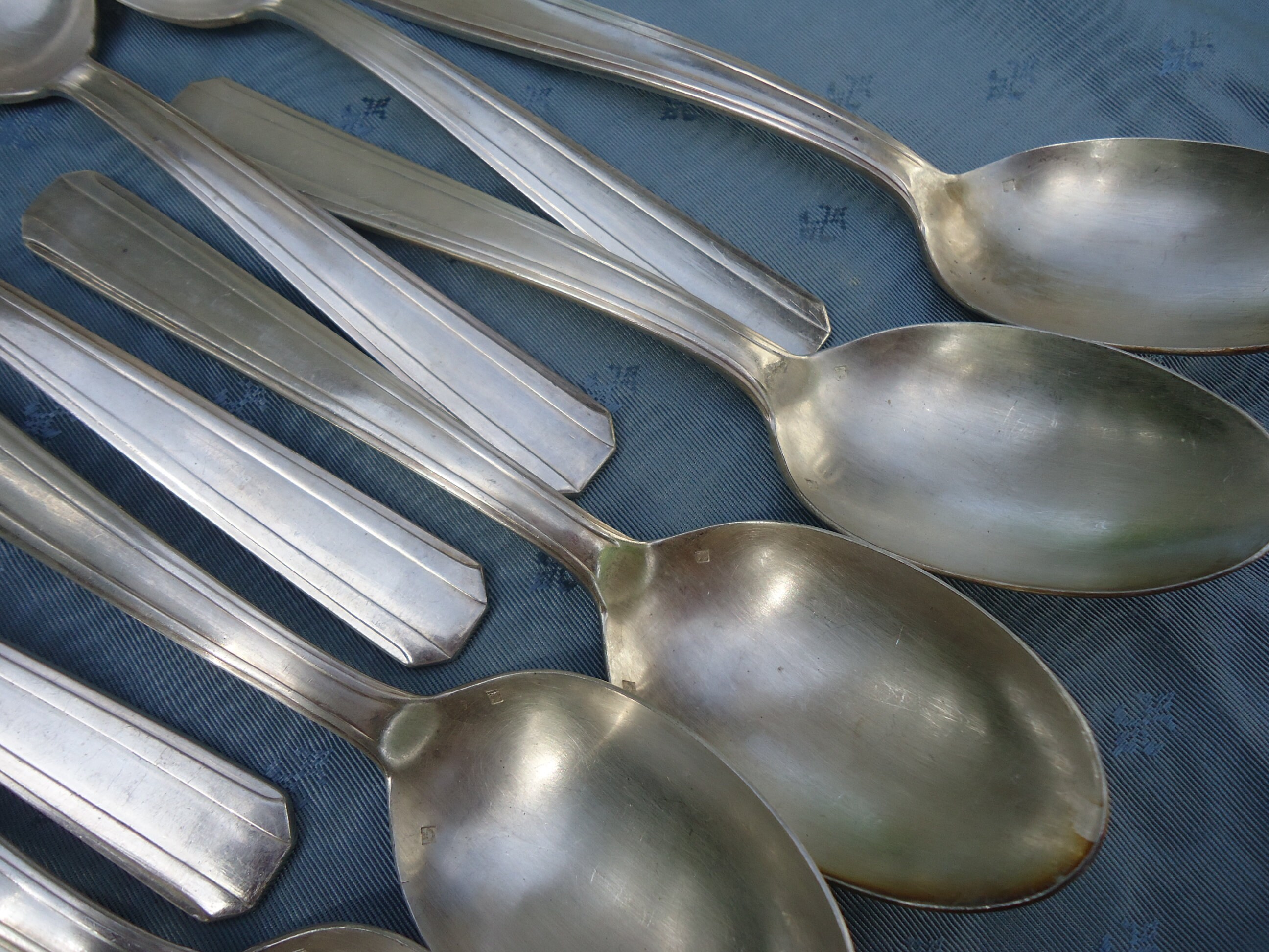 12 Spoons Set of Original Vintage French Hallmarked Silver - Etsy