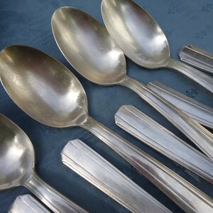 12 Spoons Set of Original Vintage French Hallmarked Silver Plated Large ...