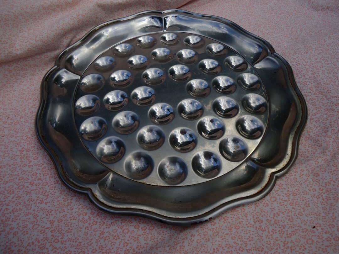 Extra Large Snail Escargot Tray Vintage French Metal Oven Grill Dish 36 ...