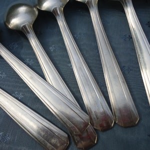 12 Spoons Set of Original Vintage French Hallmarked Silver Plated Large ...