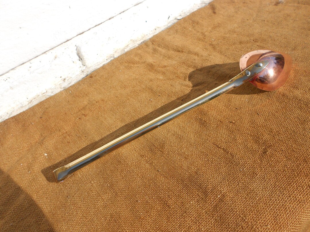 Copper Bowl Ladle Kitchen Utensil Solid Copper and Brass Vintage French ...