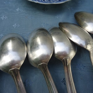 12 Spoons Set of Original Vintage French Hallmarked Silver Plated Large ...