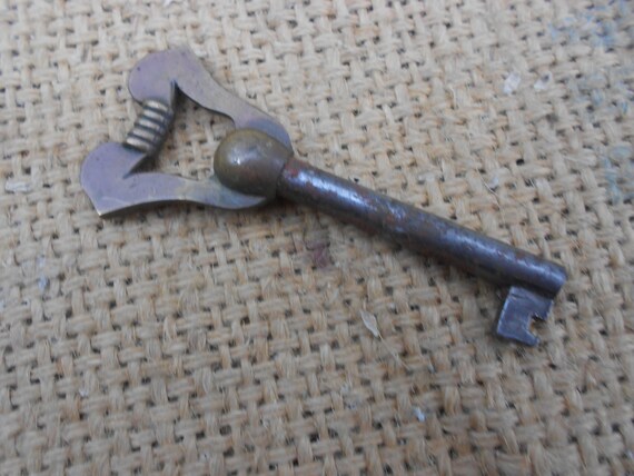 Key Unusual Brass Door Key Art Deco Cupboard 7 Cm Long Vintage | Etsy