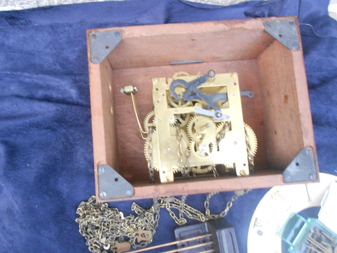 Clock Mechanism Brass Early 20th Century Vintage Pendulum Clock ...